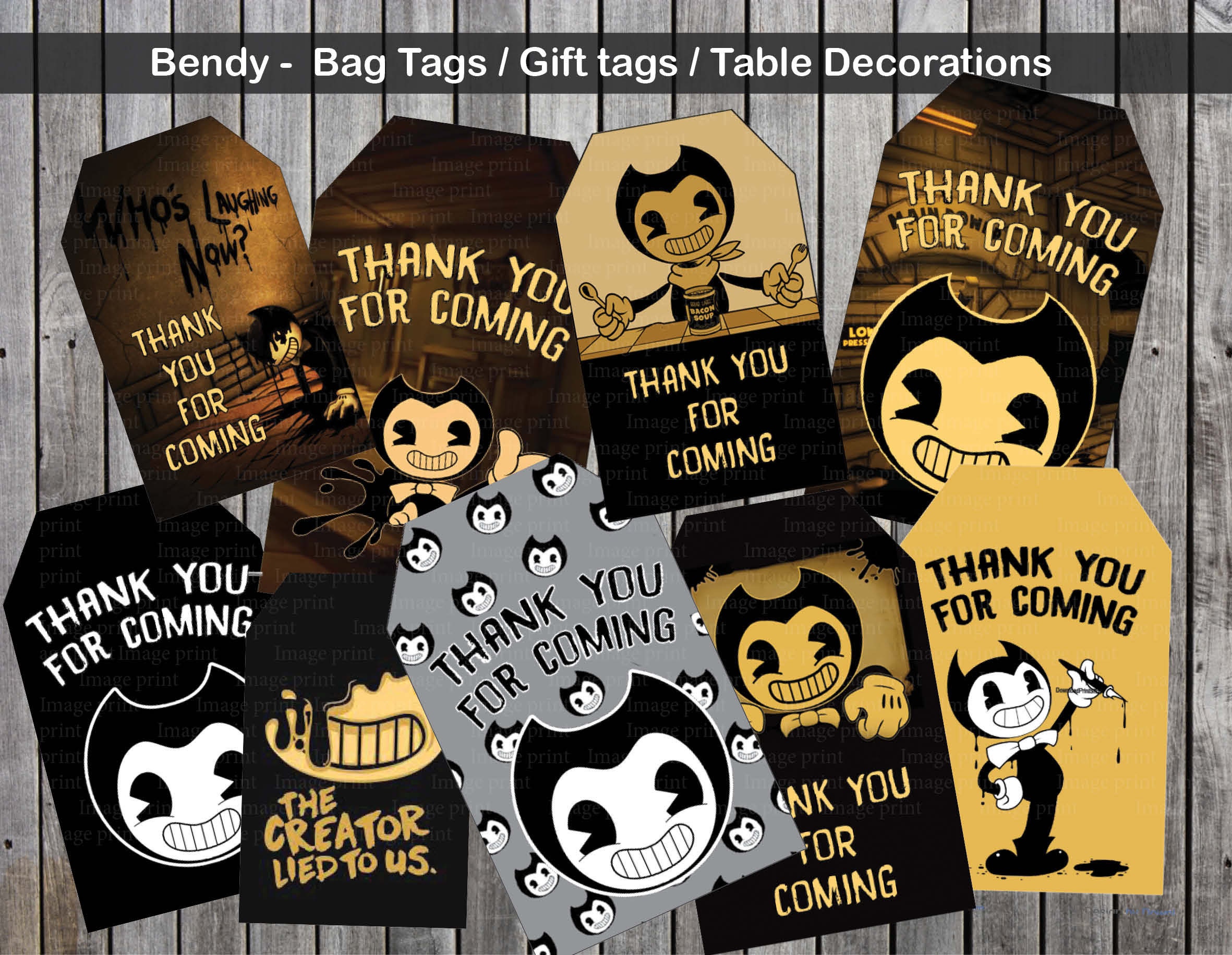 Bendy and the Ink Machine TAGS - Etsy