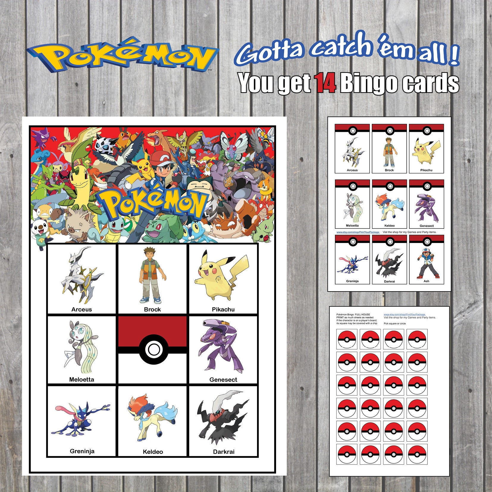 Pokémon Bingo Full House Game PARTY GAME Digital - Etsy