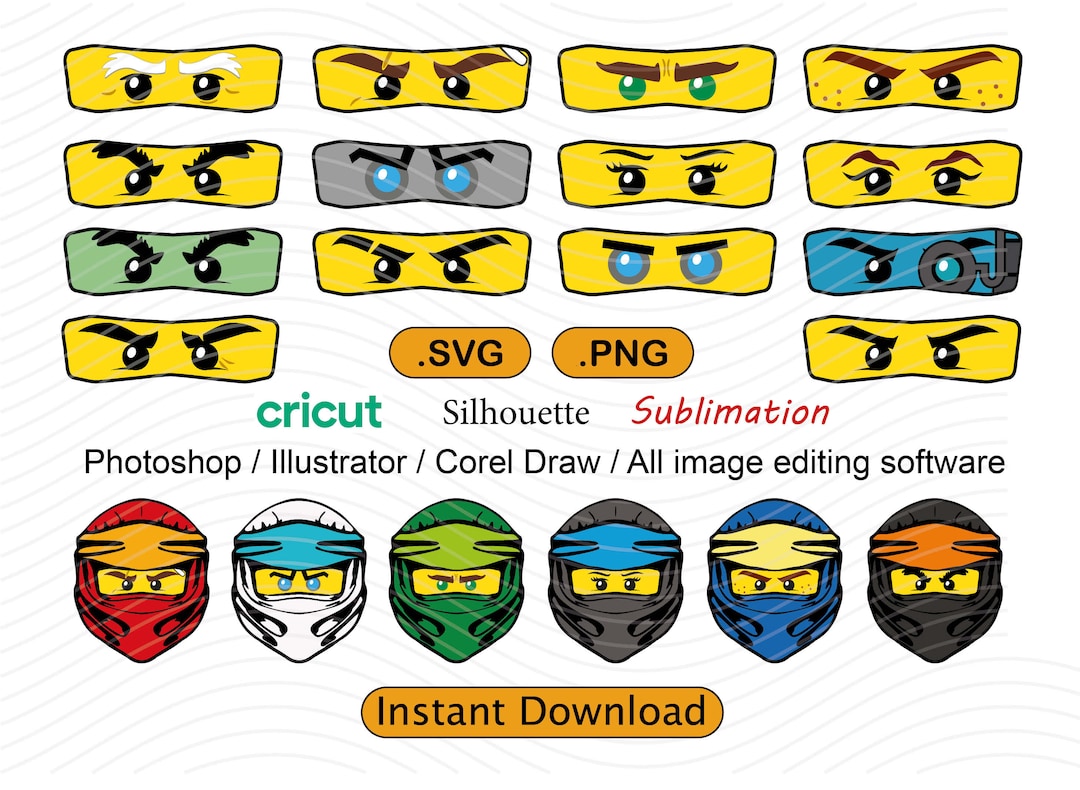 Ninja Eyes and Ninja Masks - SVG/PNG Full Packages. Instant Download - Etsy