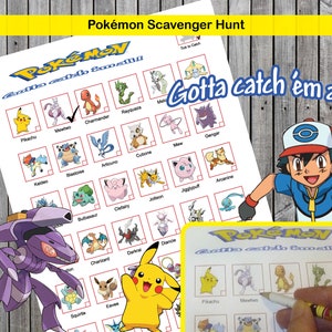 Pokemon Hunting Game - Printable Scavenger Hunt | Instant Download ...