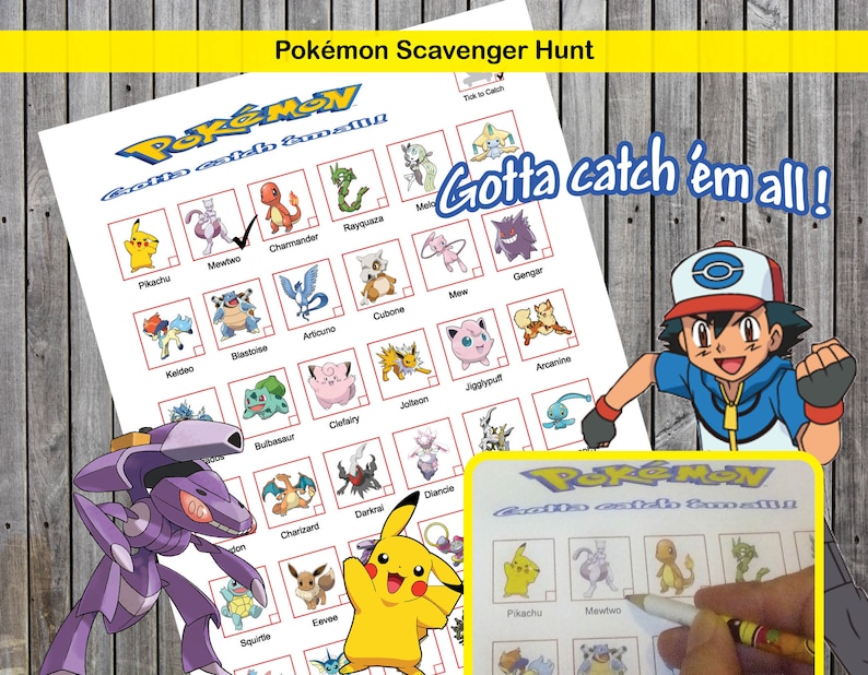Pokemon Hunting Game - Printable Scavenger Hunt | Instant Download ...