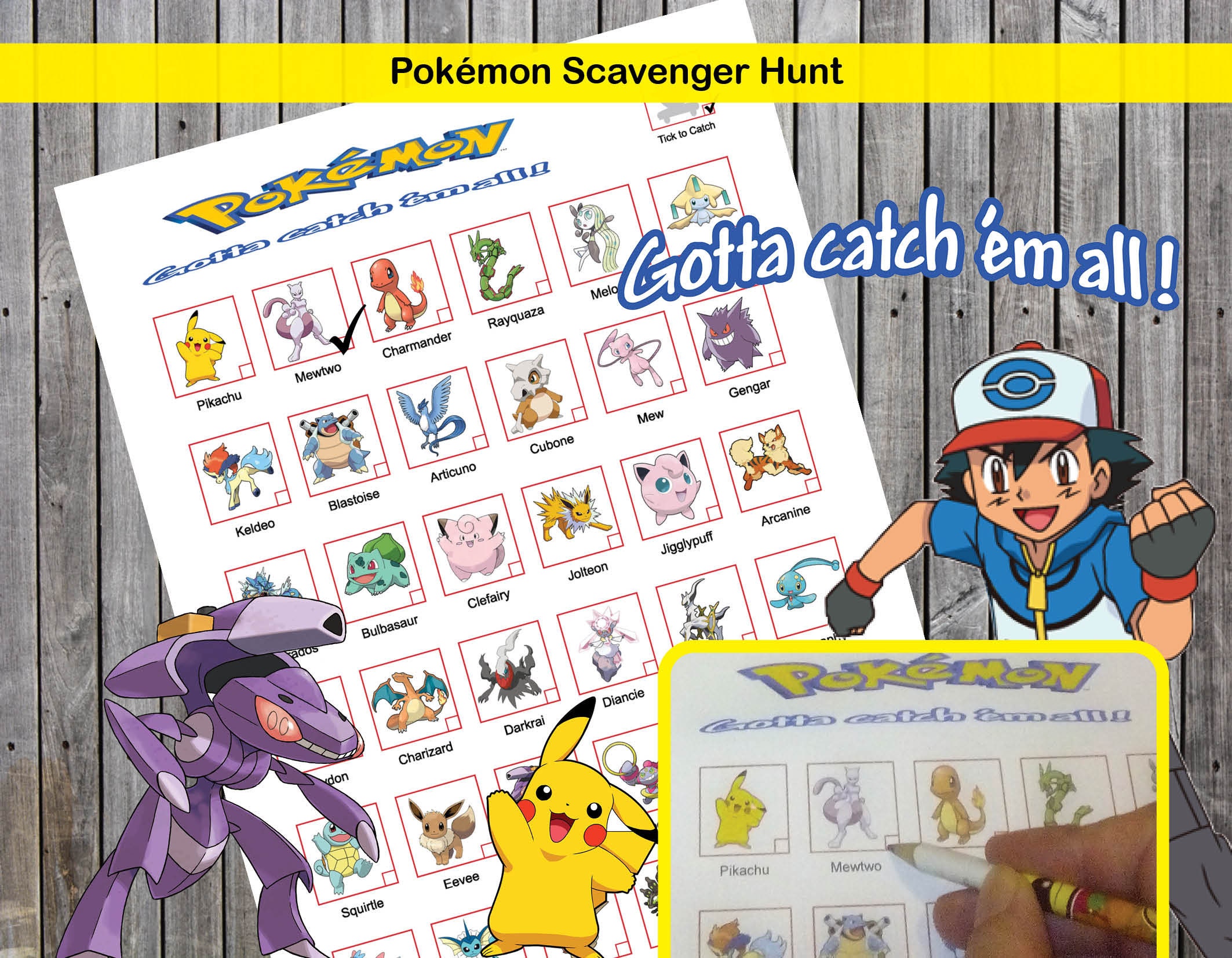 Pokemon Hunting Game - Printable Scavenger Hunt | Instant Download ...