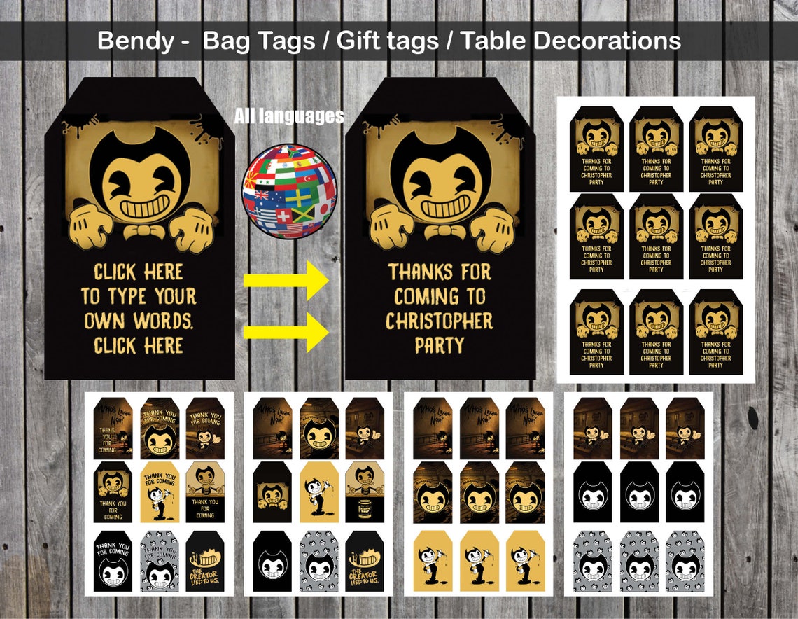 Bendy and the Ink Machine TAGS - Etsy