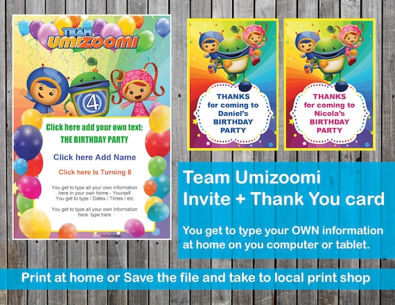 Team Umizoomi Invitations for Birthday Party and Thank You | Etsy
