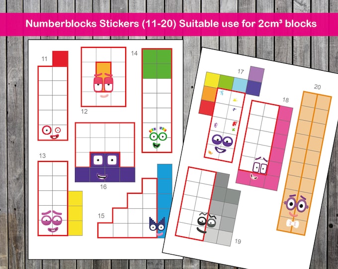 Numberblocks 0 100 Face and Body Stickers Waterproof - Etsy 日本
