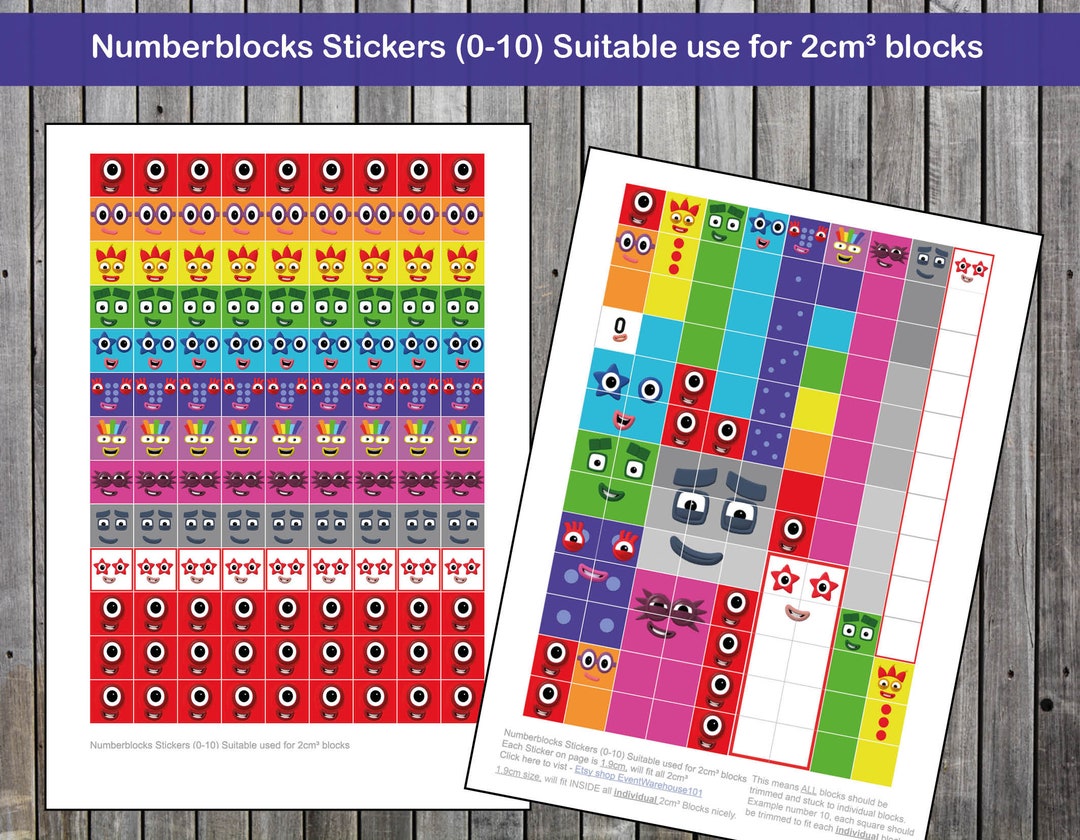 Numberblocks Faces 0 10 For 2cm Blocks Download These A4 Etsy UK