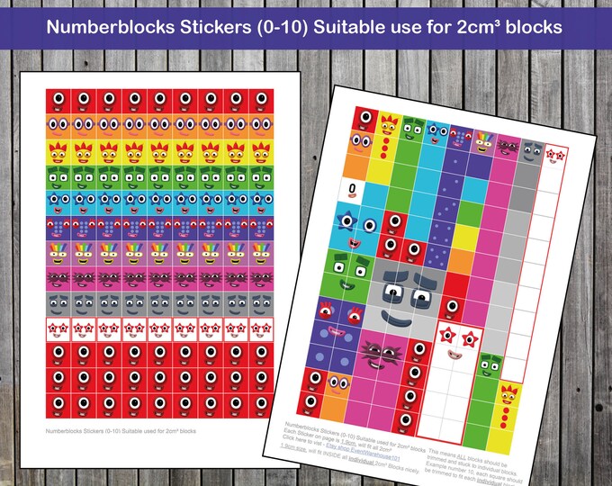 Numberblocks 0 100 Face and Body Stickers Waterproof - Etsy 日本