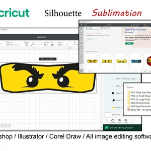 Ninja Eyes and Ninja Masks - SVG/PNG Full Packages. Instant Download - Etsy