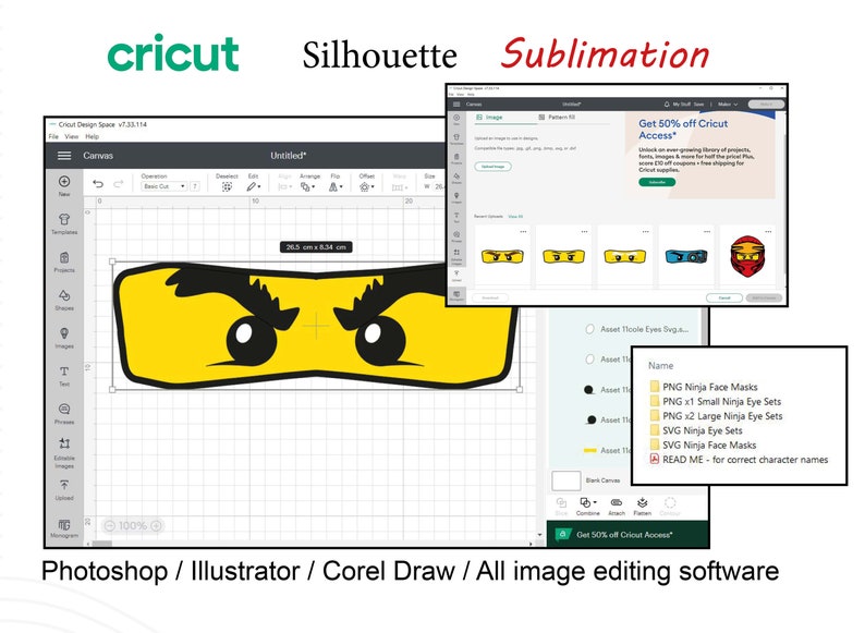 Ninja Eyes and Ninja Masks - SVG/PNG Full Packages. Instant Download - Etsy
