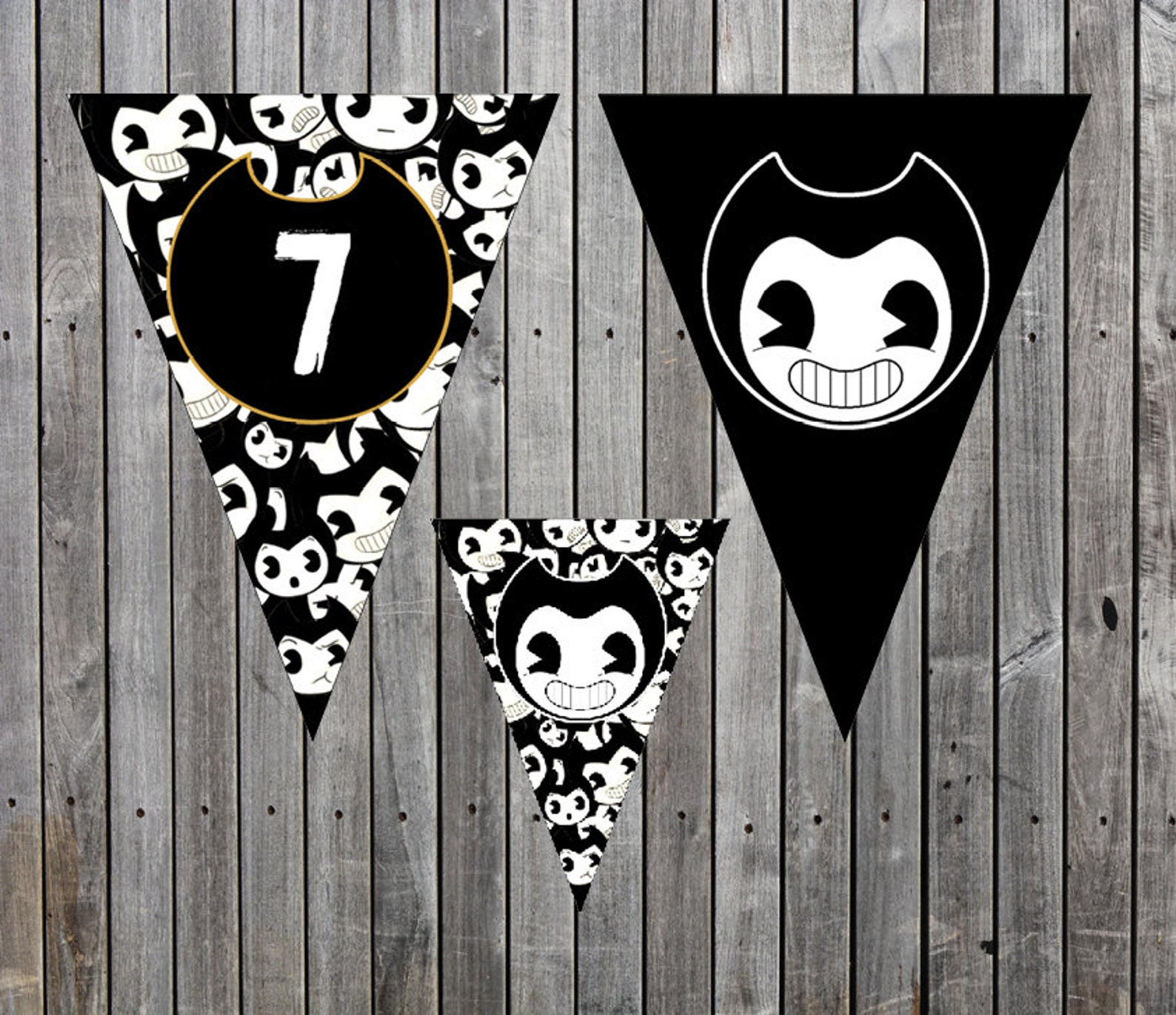 Bendy and the Ink Machine Birthday Banner. Triangle Design - Etsy