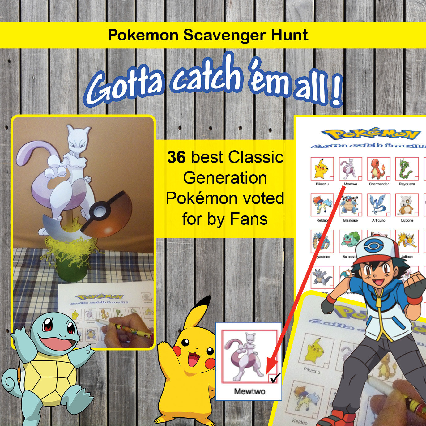 Pokemon Hunting Game Printable Scavenger Hunt Instant Download Gotta ...