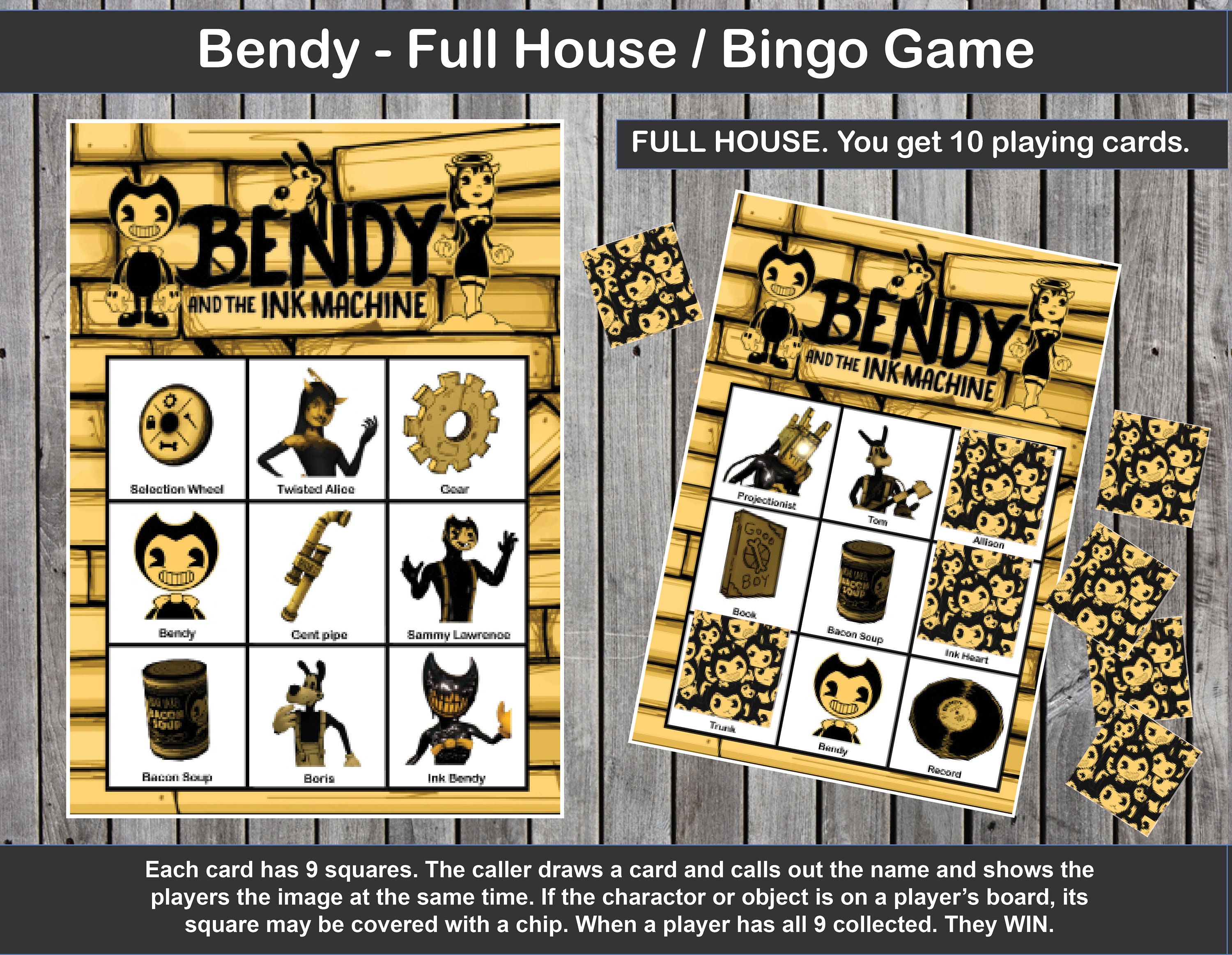 Bendy and the Ink Machine Bingo / FULL HOUSE Game - Etsy
