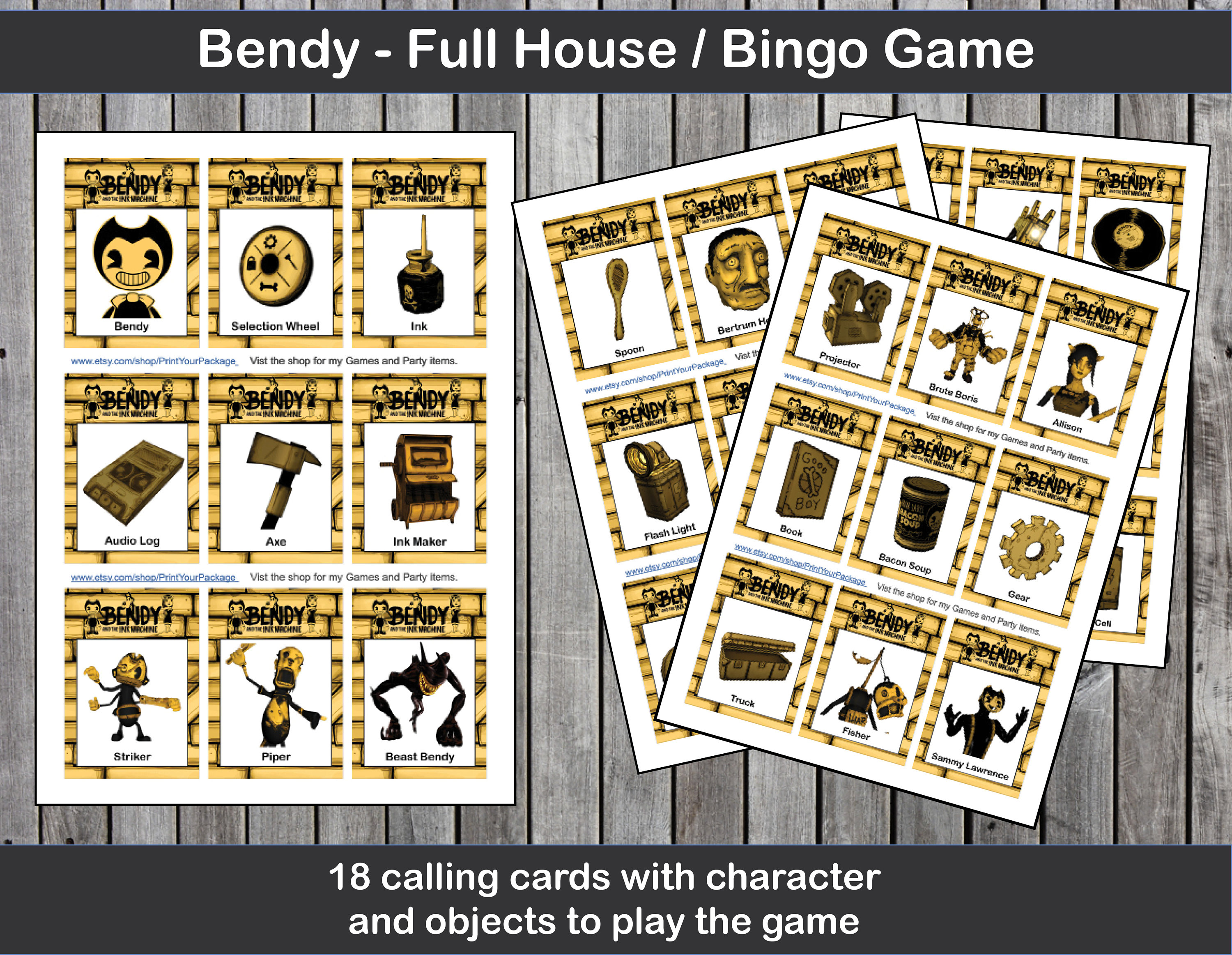 Bendy and the Ink Machine Bingo / FULL HOUSE Game - Etsy