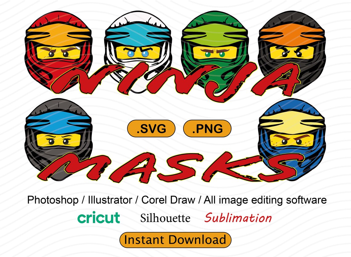 Ninja Eyes and Ninja Masks - SVG/PNG Full Packages. Instant Download - Etsy