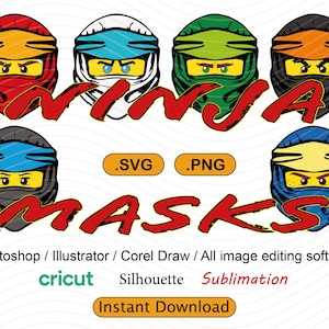 Ninja Eyes and Ninja Masks - SVG/PNG Full Packages. Instant Download - Etsy