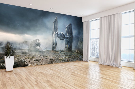 Sci-fi STARWARS TIE FIGHTER Wall Mural Wallpaper - Etsy