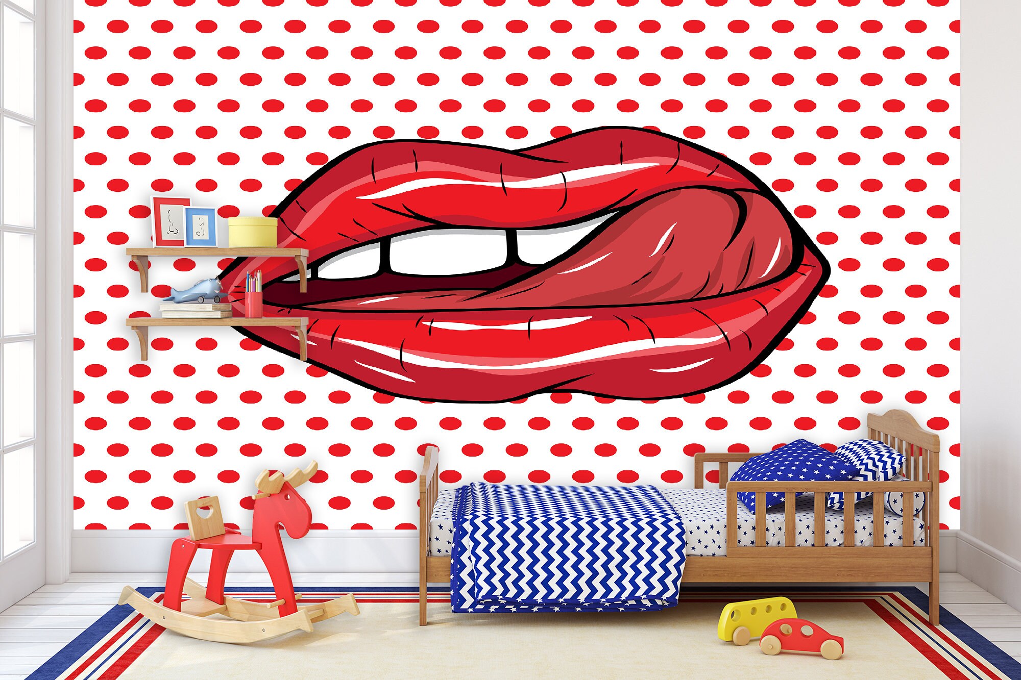POPART RED LIPS Wall Mural Wallpaper - Etsy