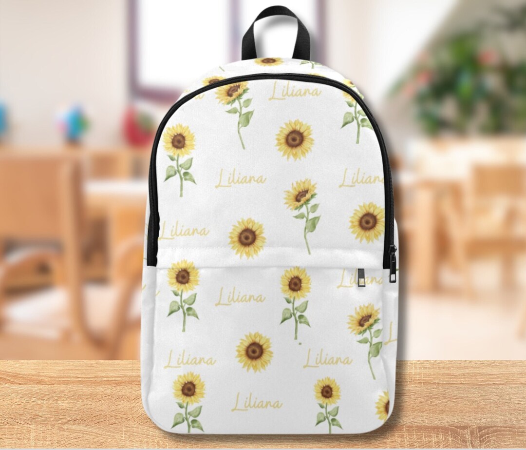 Personalised Sunflower Backpack Custom Name Gift for - Etsy