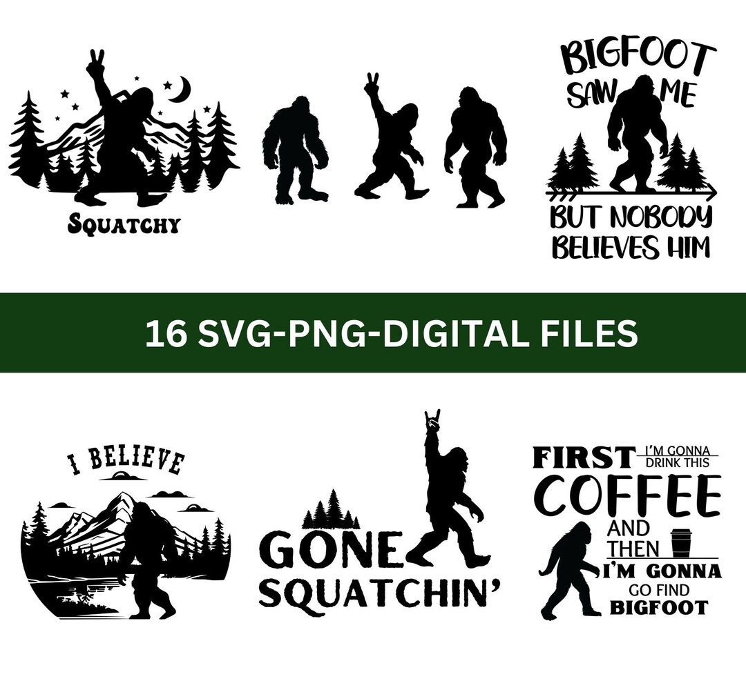 Bigfoot Svg Bundle-sasquatch PNG Design-bigfoot T-shirt Designs-camping ...