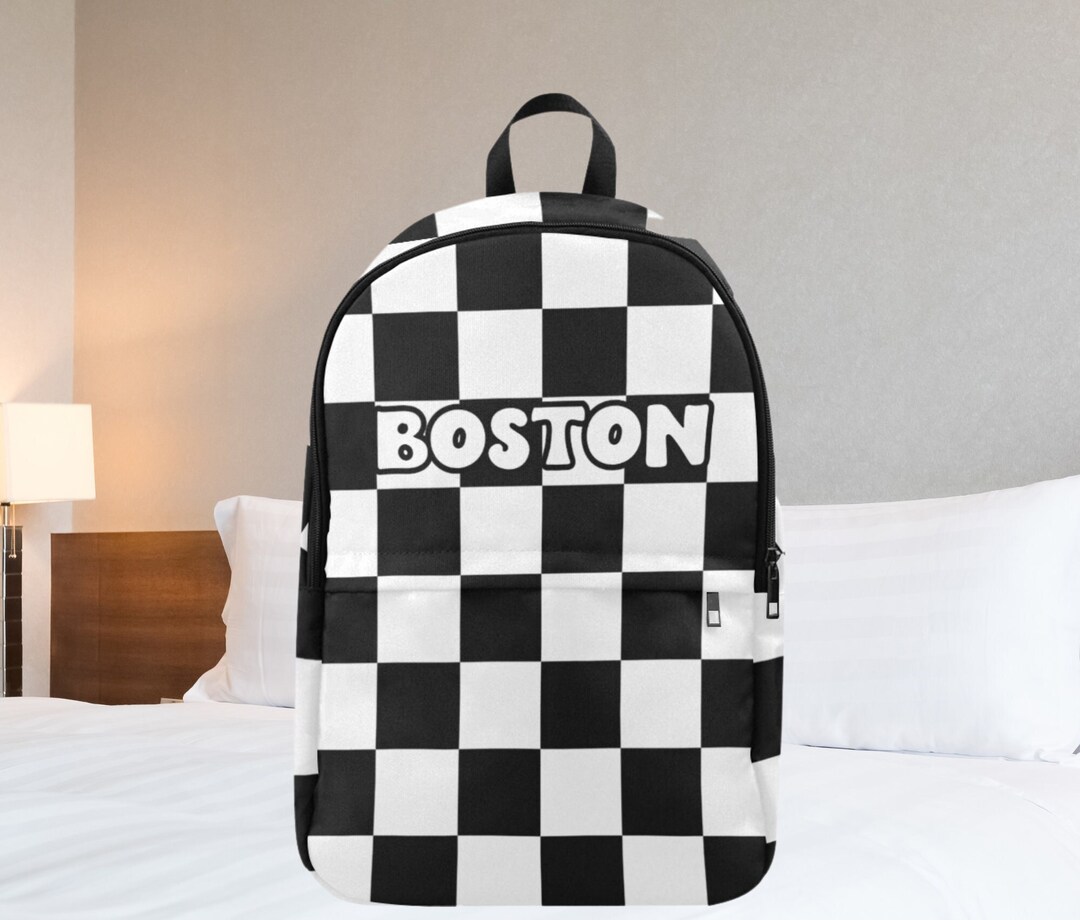 Checker Custom Name Backpack Kids School Backpack Boys - Etsy