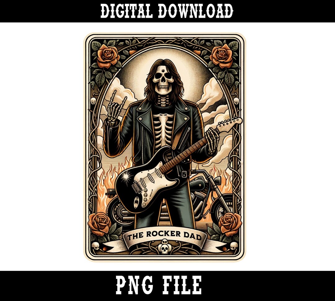 Tarot Card Png-rocker Dad Tarot Png-fathers Day Shirt Design-funny ...