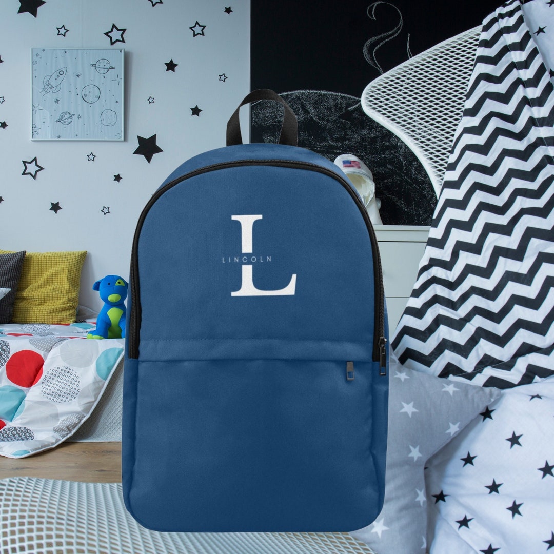 Personalised Monogram Backpack-blue Kids School Backpack Custom Boys ...