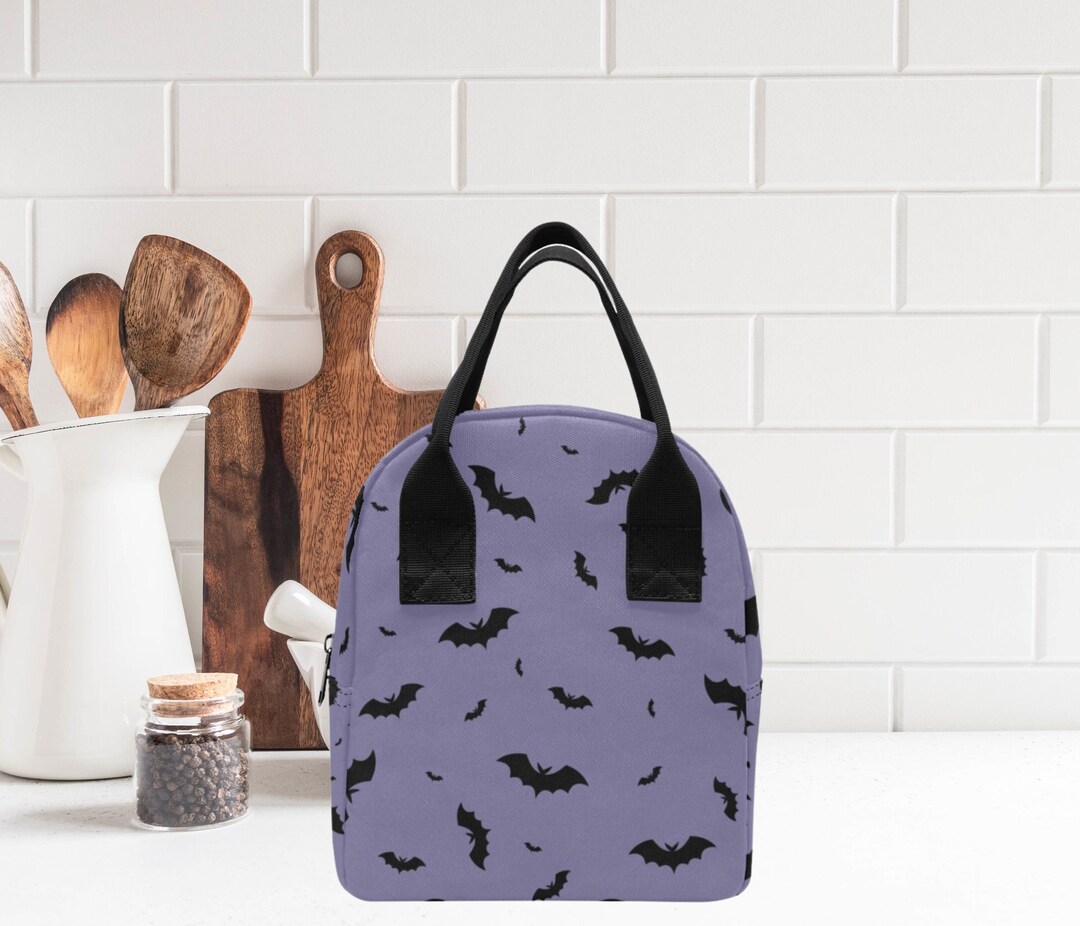 Gothic Style Lunch Bag-purple Gothic Lunch Box-custom Thermal Bag Bat ...