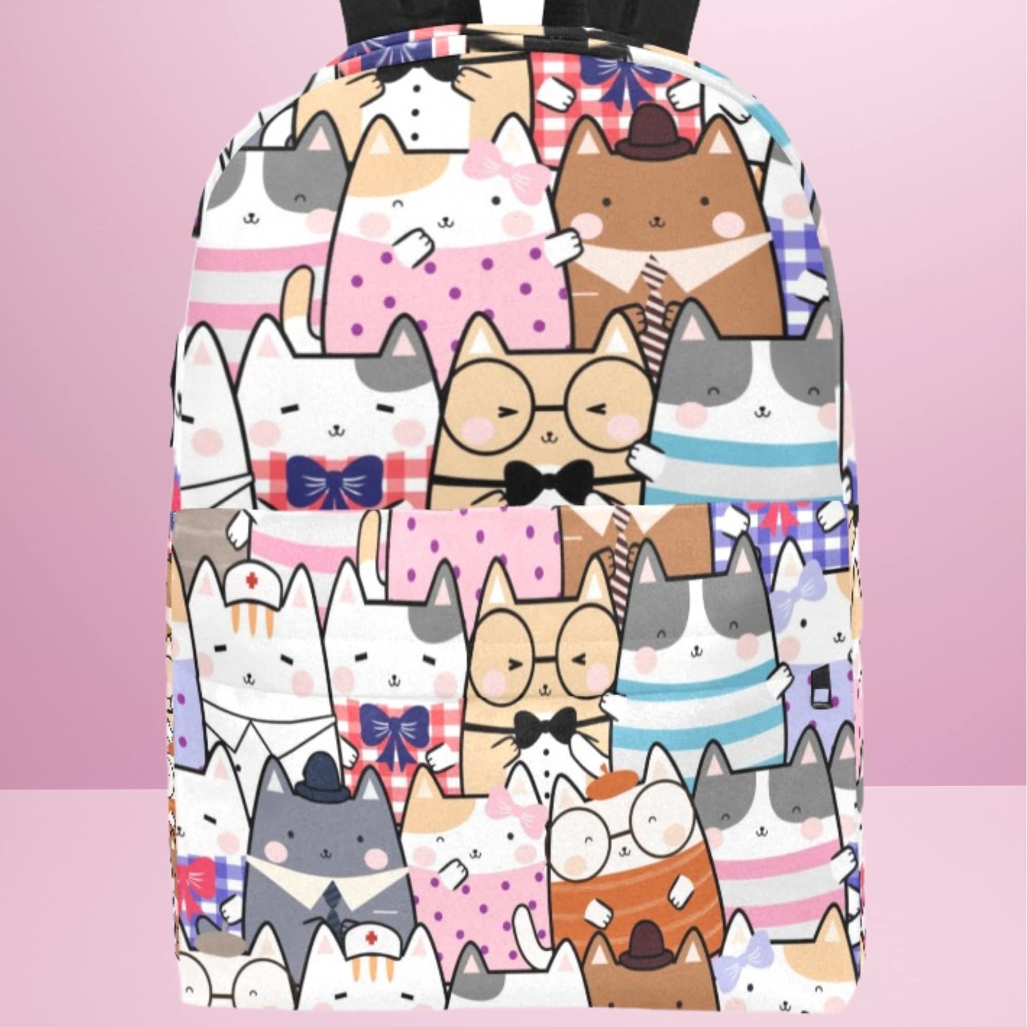 Kawaii Cat Backpack Large-cute Cartoon Cat's Backpack for - Etsy