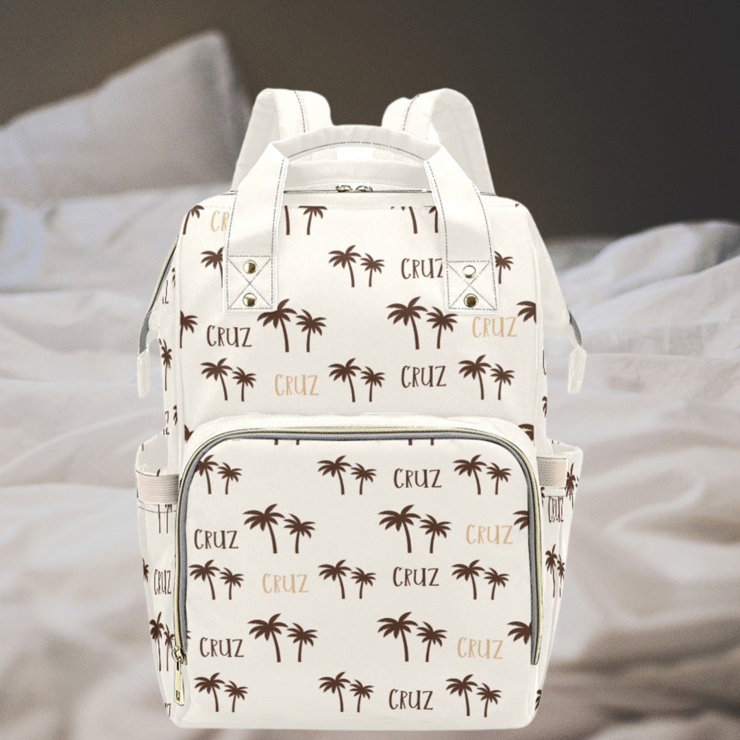 Personalised Palm Tree Diaper Bag-custom Name Kids Backpack-unisex ...