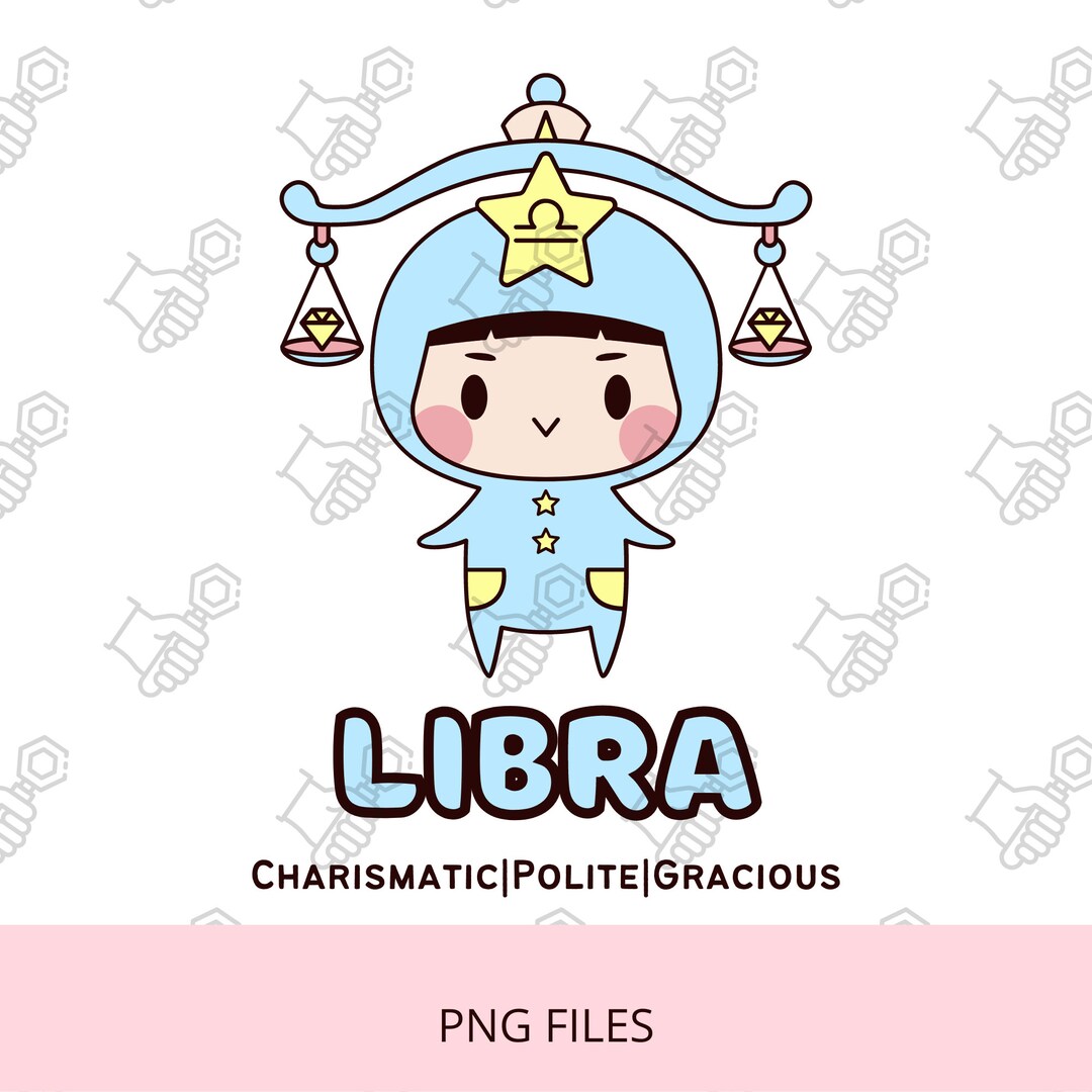 Libra PNG File-zodiac Digital Files-kawaii Star Signs-astrology Digital Download - Etsy