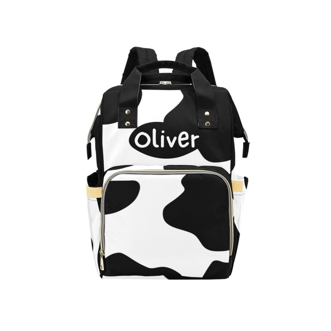 Personalised Cow Print Baby Bag-custom Name Nappy Backpack-unisex ...