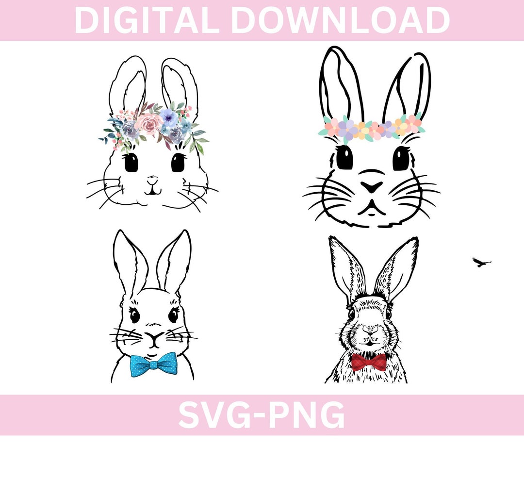 Easter Bunny Face Svg-cute Easter Bunny Faces Png-easter Bunny Clipart ...