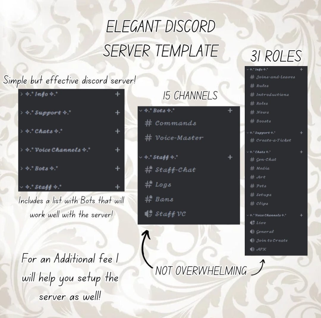 Elegant Discord Server Template - Etsy
