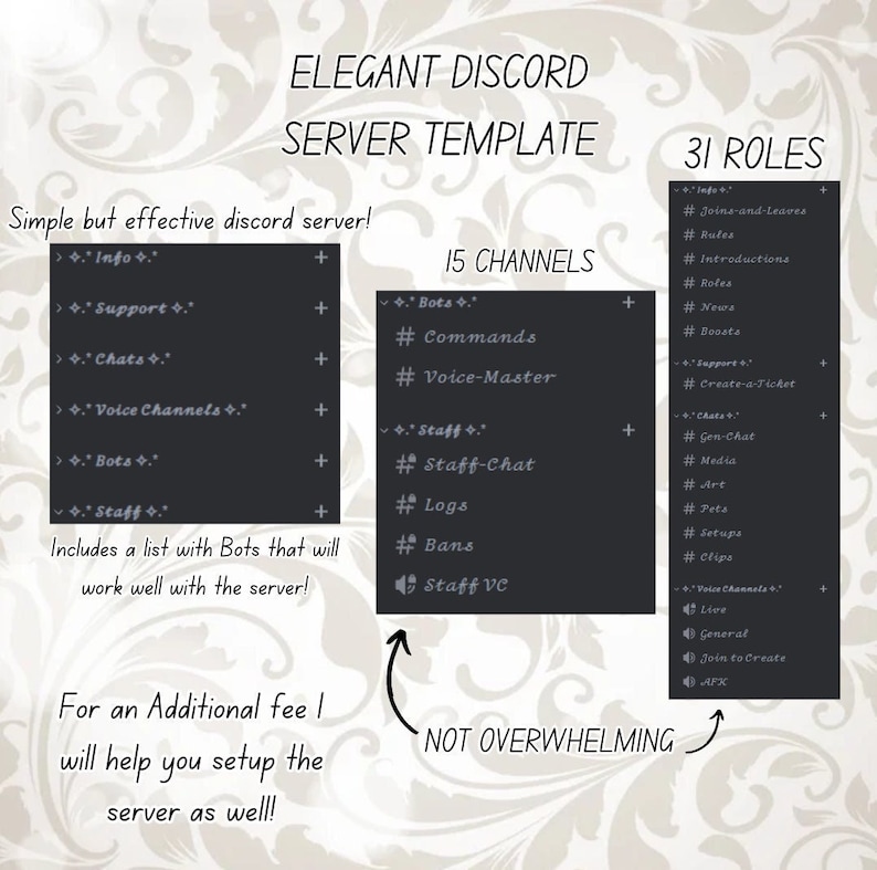 Elegant Discord Server Template - Etsy