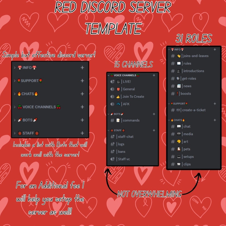 Red Discord Server Template - Etsy