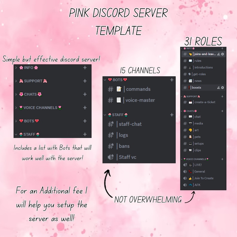 Pink Discord Server Template - Etsy