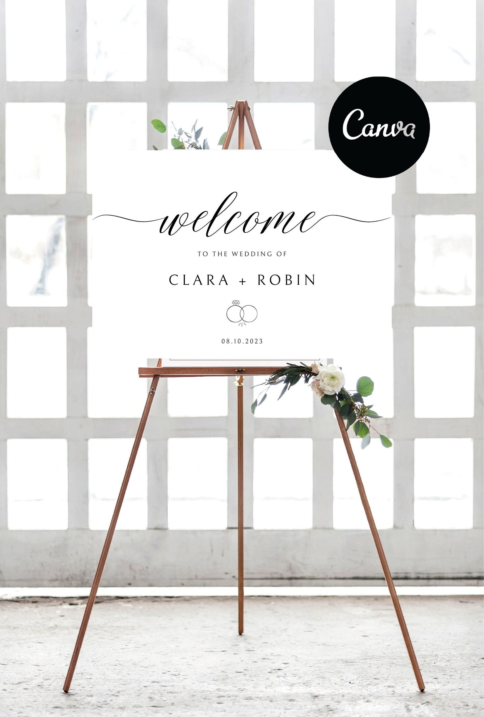 Welcome Sign Template, Minimalist Wedding Sign, Script Welcome Sign ...