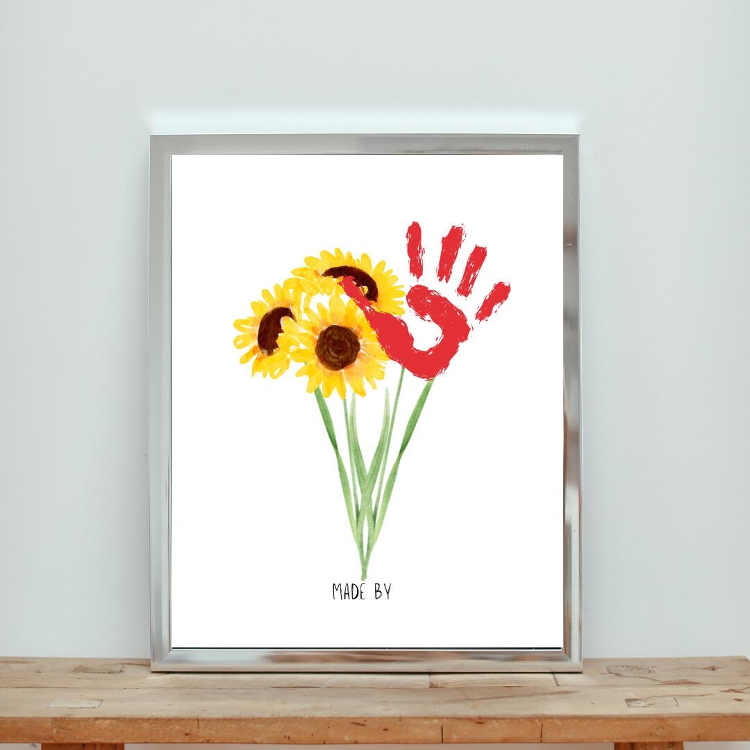 Mother's Day Craft Handprint Art Birthday Activity Floral Bouquet ...