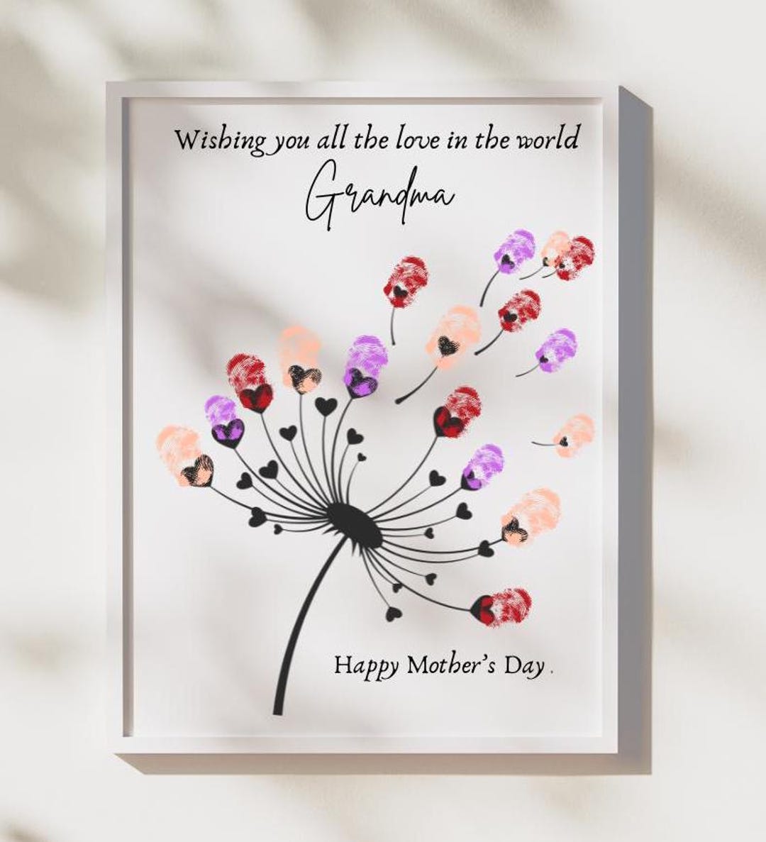 Fingerprint Mother's Day Gift, Grandmas Wish With Grandkids ...