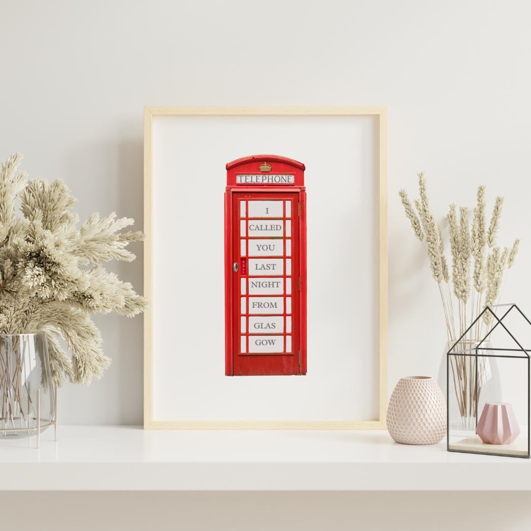 Gift for Abba Fan, Abba Lyrics Print, Abba Gift, Red London Phone Box ...