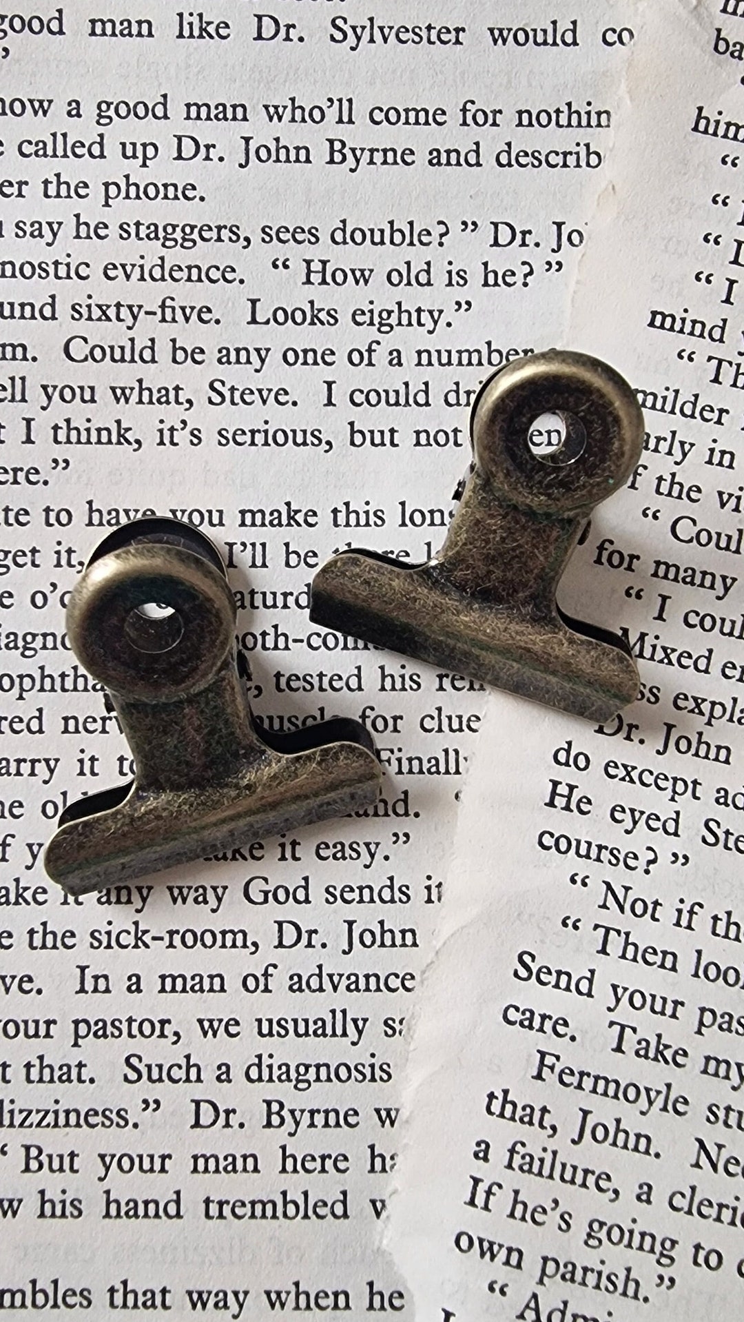 Set/ 2 Vintage Mini Book Clips, Binding Clips - Etsy