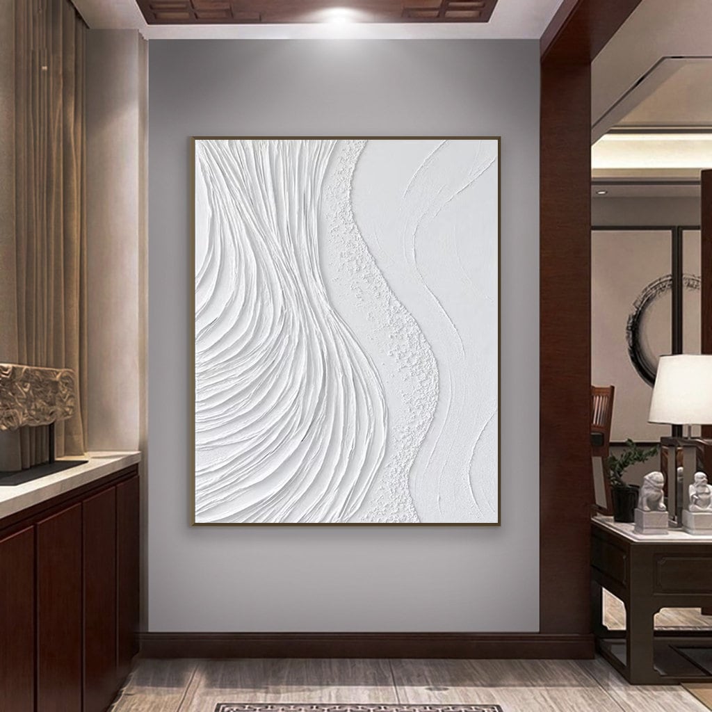 White Textured Painting Large White Wall Art White 3D Abstract - Etsy