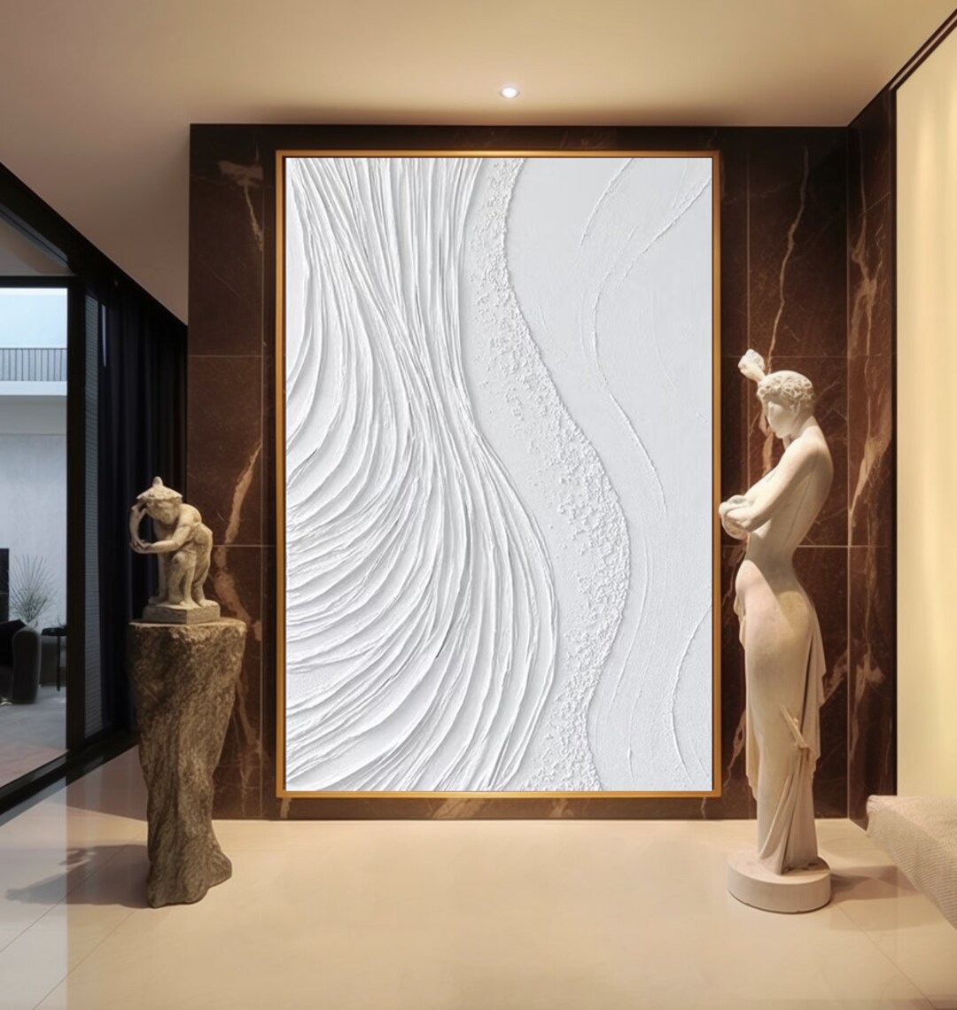 White Textured Painting Large White Wall Art White 3D Abstract - Etsy