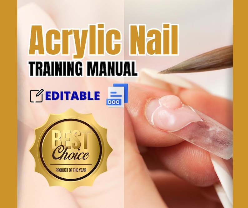 ACRYLIC NAIL TRAINING Manual, Editable, Printable, Downloadable ...