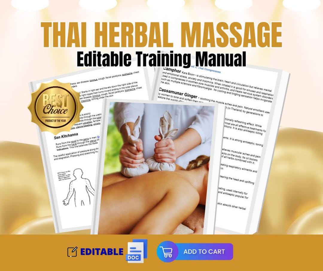 THAI HERBAL Compress MASSAGE Luk Pra Kob Editable Training Manual ...