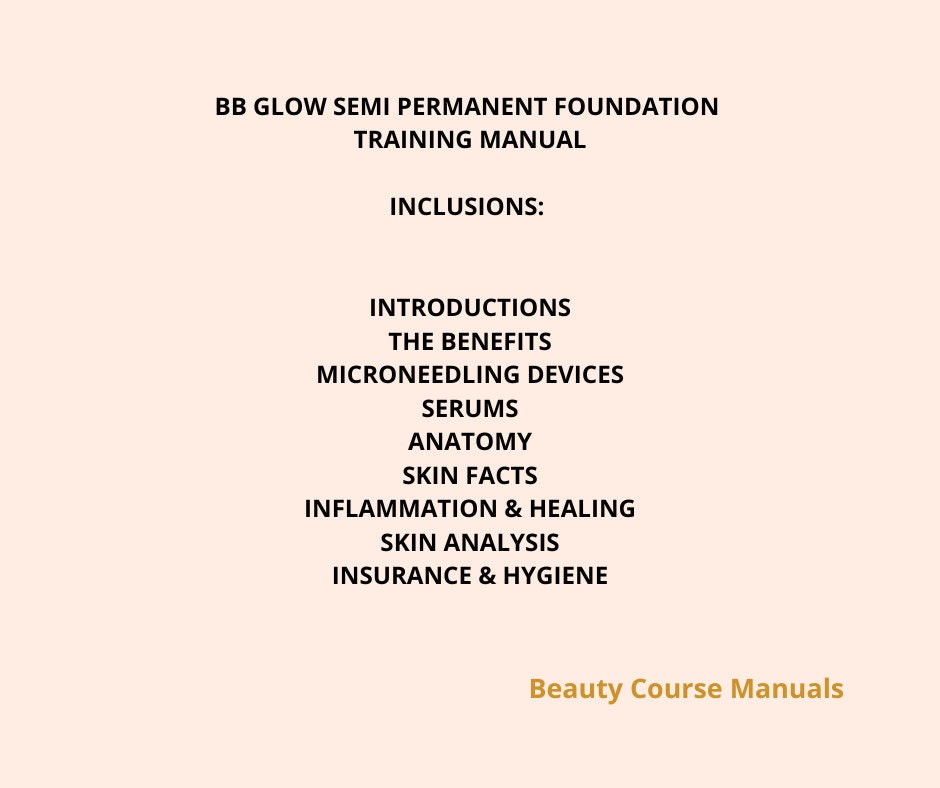BB GLOW Semi Permanent Foundation Training Manual Editable - Etsy