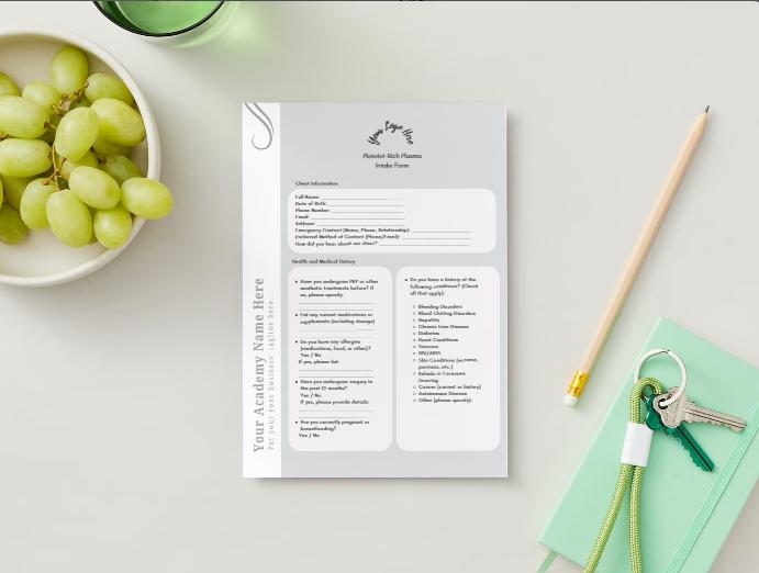 PLATELET-RICH Plasma Intake, Consent and Aftercare Editable Forms PRP ...