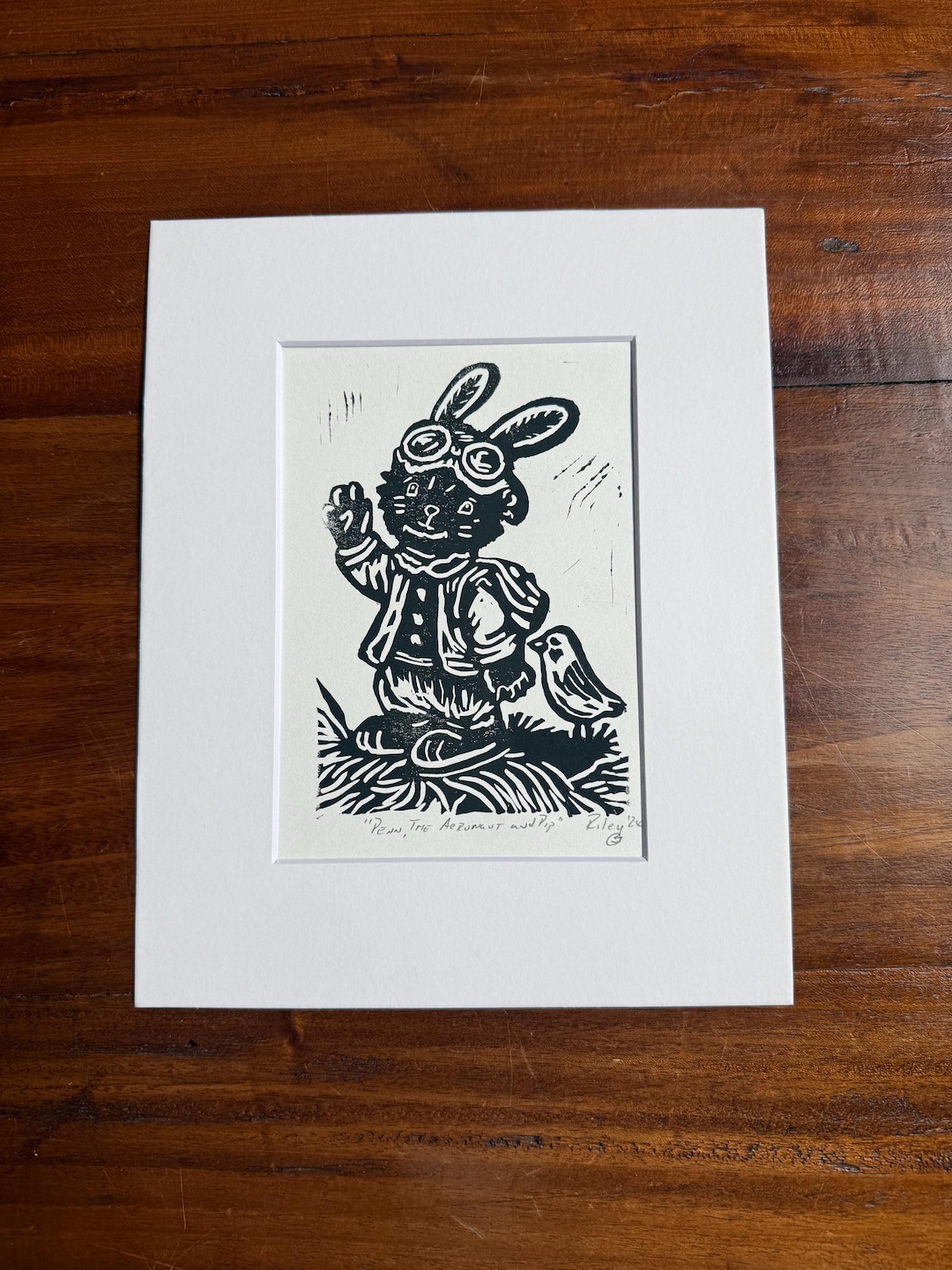 Penn The Aeronaut und Pip mit mattem Linoldruck - Etsy.de