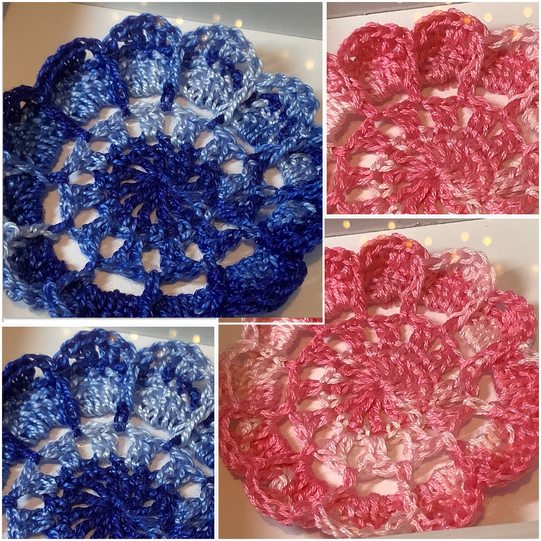 Unframed Micro Crochet Mandala Gradient Flower Picture 7.5 X 7.5cm - Etsy