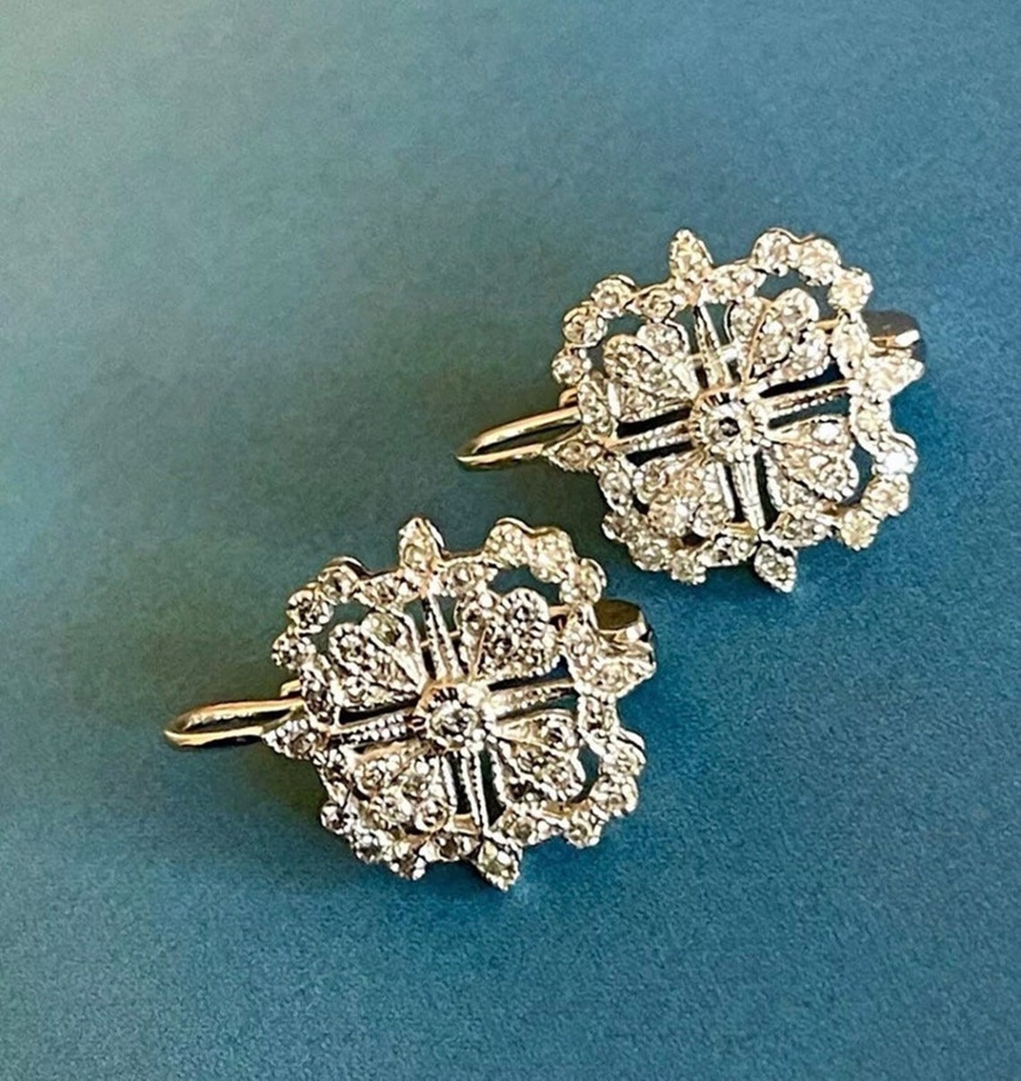 Unique Floral Inspire Earring Latch Back Earring Art Deco - Etsy